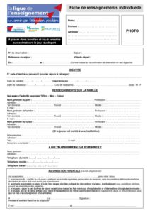 Fiche de renseignement individuelle | La Ligue de l'enseignement de ...